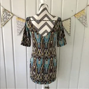 arp | Dresses | Arp V Back Ikat Print Short Sleeve Mini Dress | Poshmark